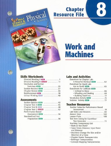 Holt Science & Technology Physical Science Chapter 8 Resource File ...