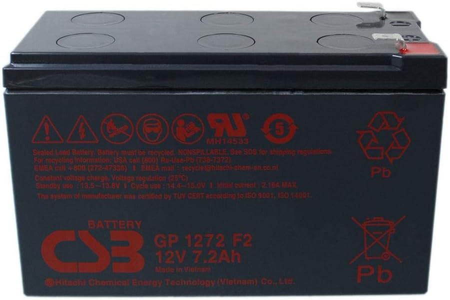 Amazon.com: New CSB Brand HR1234WF2 High Rate 12V 9Ah 34W SLA Batteries ...