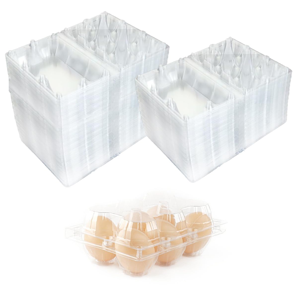 Amazon.com: Voittozege 100 Pcs Plastic Transparent Egg Cartons Bulk ...