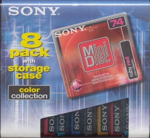Sony Minidisc 8-pack with Storage Case 74min Color Collection : Amazon ...