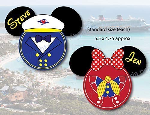 Amazon.com: Nautical Captain Mickey and Minnie Mouse Head Magnets for ...