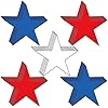 Amazon.com: Whaline Patriotic Star Cutouts 4th of July Red Blue White ...