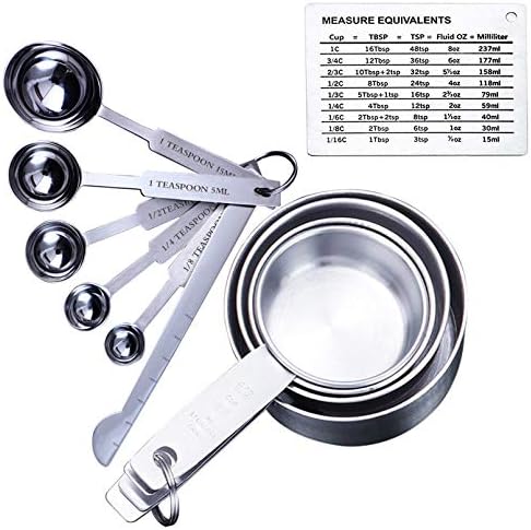 Measuring Cups and Spoons Set of 8 Pieces, Nesting Measuring Cups for ...