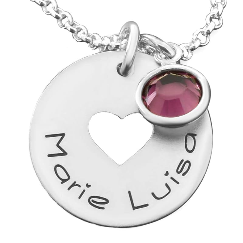 Kette Mädchen Einschulung Gravur Schmuck Geburtsstein Namenskette Kinder Geschenk Schulanfang ...