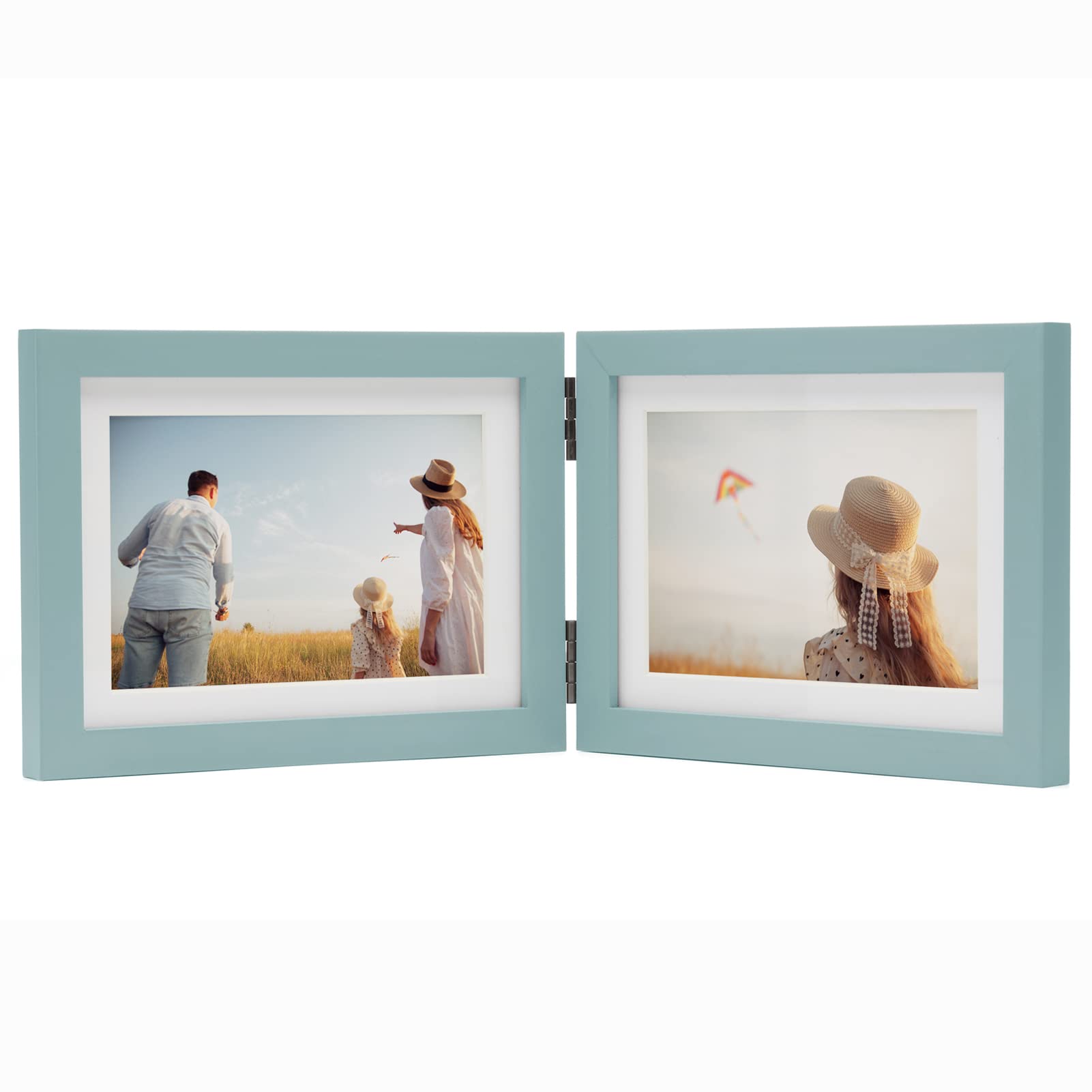 Amazon.com - Janreefan Double Horizontal Picture Frames Hinged Folding ...