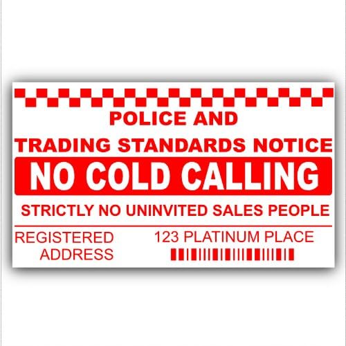Personalised with your address-No Cold Callers,Salesman Calling Warning ...