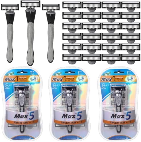 Amazon.com: Wovnet 27 Pcs Refillable Men's Razors Kit Holiday Shaving ...