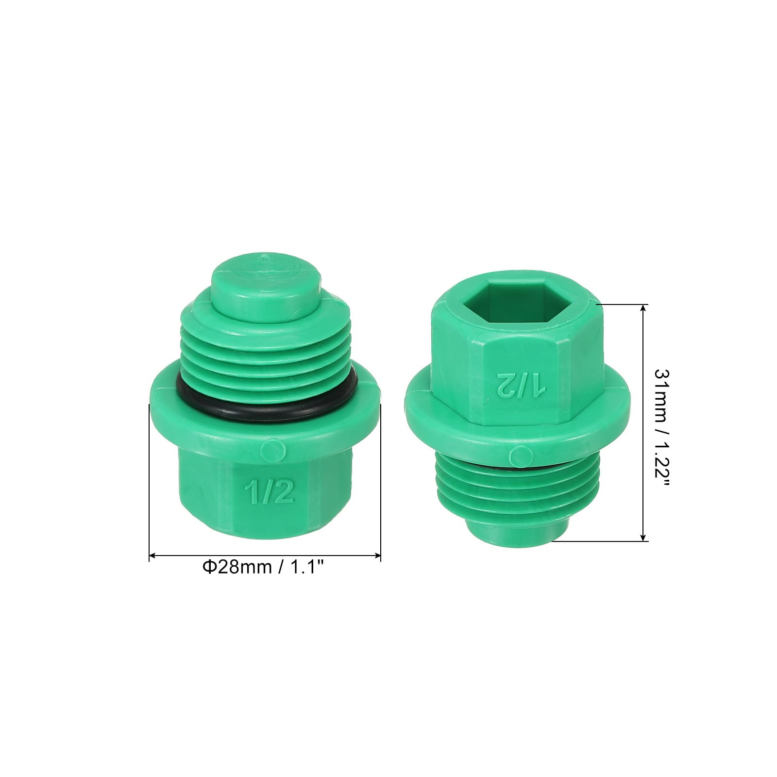 PATIKIL G1/2″ Outer Hex Male Thread PPR Pipe Fitting End Cap Connector ...
