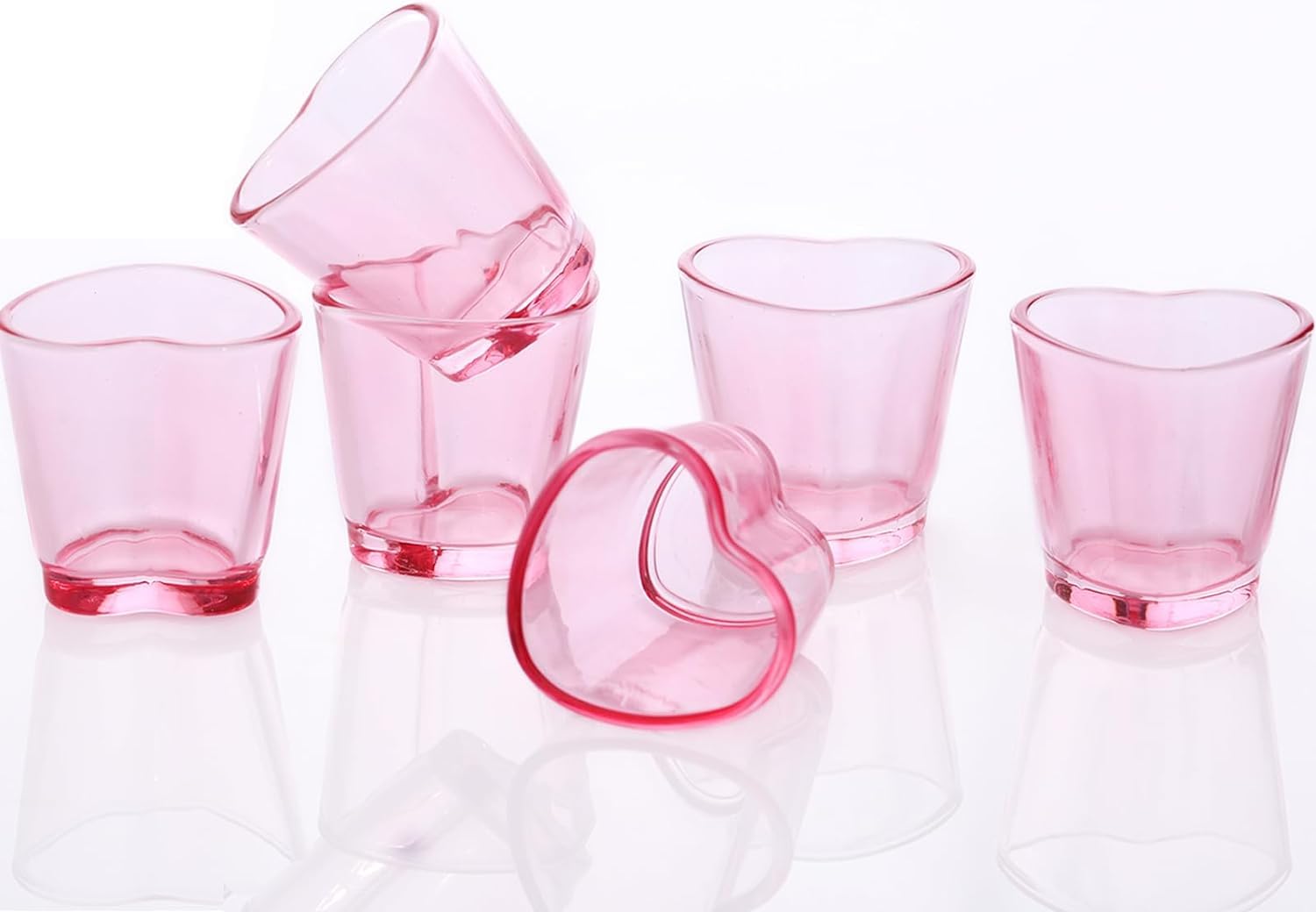 Heart Shot Glasses Set, Pink Shot Glass Cute 1.5oz : Amazon.co.uk: Home ...