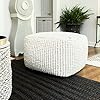 Amazon.com: Creative Co-Op Square Wool Beige Pouf : Home & Kitchen
