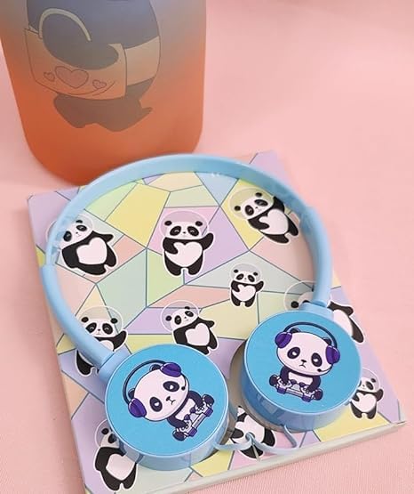 TERA 13 Panda Headphone for Kids (1 pcs) Headphone Pink & Blue Wired ...