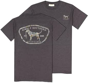 Simply Southern Camo, Dog with Leash, Men's T-Shirt | Amazon.com