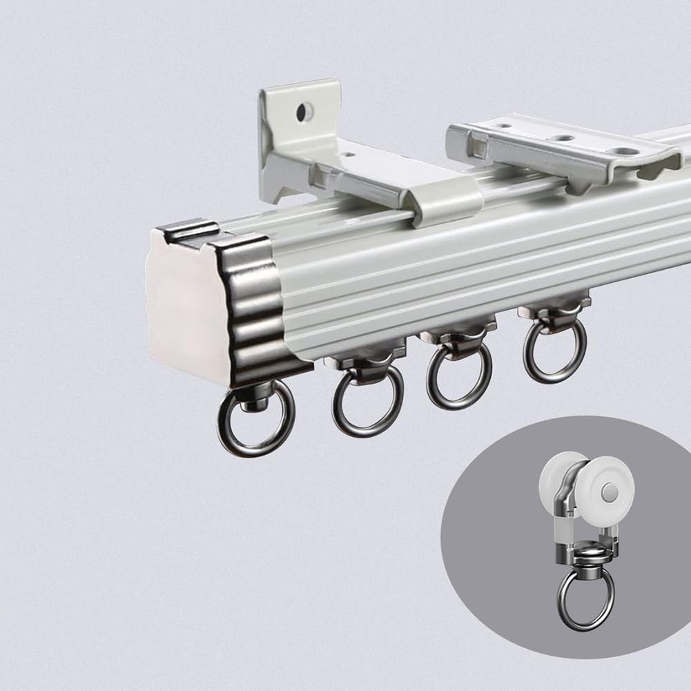 Amazon.com: TIPIACE Curtain Single Tracks Heavy-Duty Curtain Rails for ...