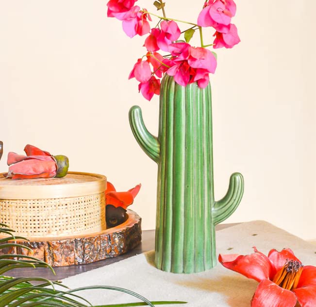 Buy The White Space Handcrafted 8 inch Ceramic Cactus Vase for ...