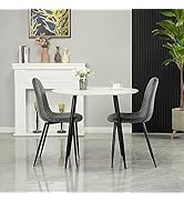 HomJoy Dining Table and 4 Chairs Set, Modern Design PU Seat Lounge ...