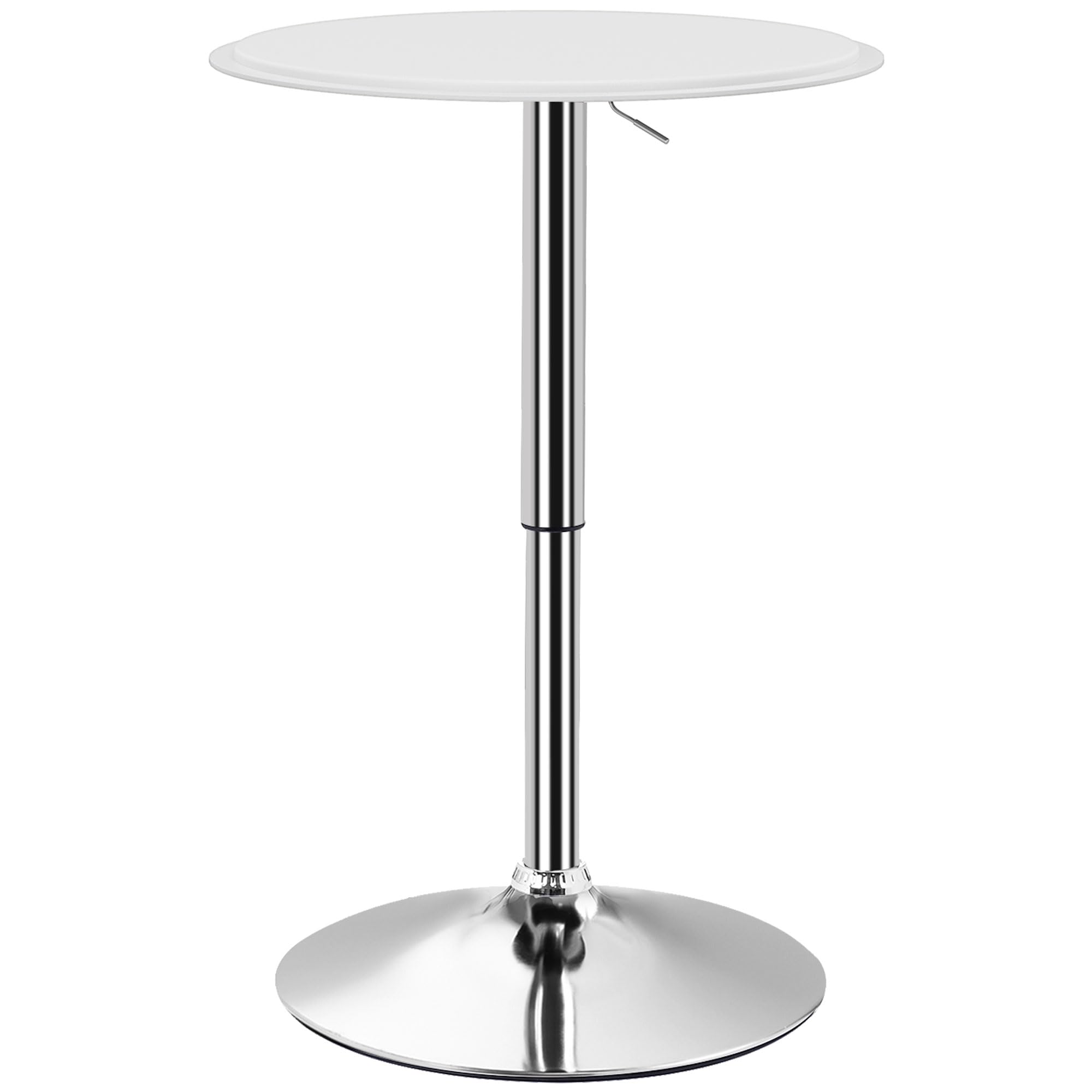 HOMCOM Round Bar Table, Adjustment Height Home Pub Bistro Table Faux ...