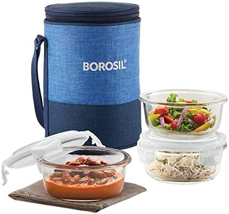 Buy Borosil Elite Universal Borosilicate Glass Lunch Box Set of 4, (320 ...