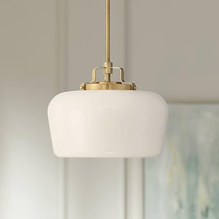 Mystic Gold Metal Small Pendant Light 13" Wide Contemporary Modern Opal ...