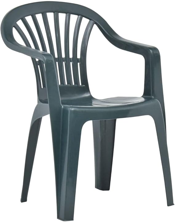VTL® Green Plastic Garden Chairs Low Back Seat Patio Partying Camping ...