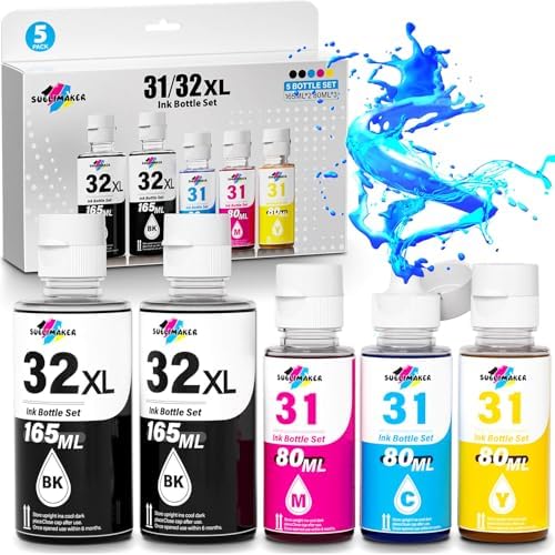 Amazon.com: TOAIEPO 31 Refill Ink Bottles Replacement for H31 Ink Work ...