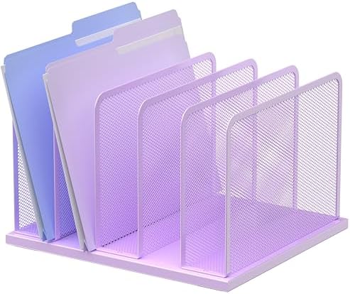 Amazon.com: Delifox Inclined Desk File Organizer, 5-Section Vertical ...