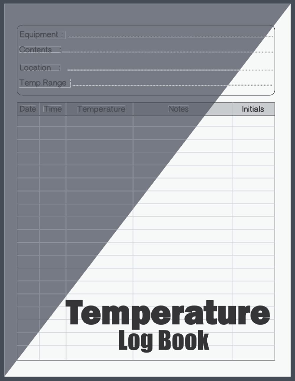 Buy Temperature Log Book: Daily Food Temperature Record Sheet, Record ...
