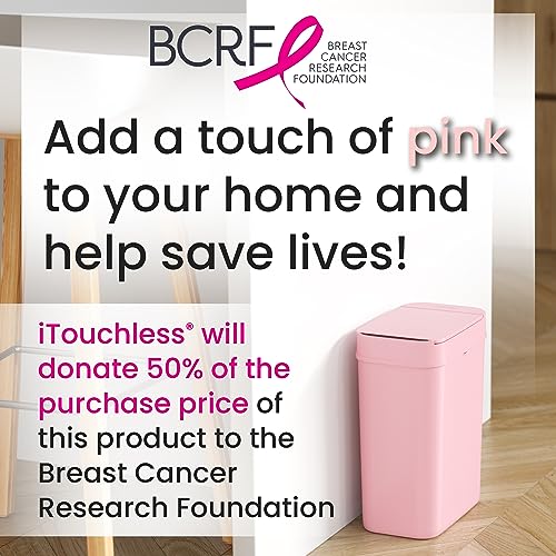 Snapklik.com : iTouchless 3 Gallon Sensor Pink Bathroom Trash Can, Your ...