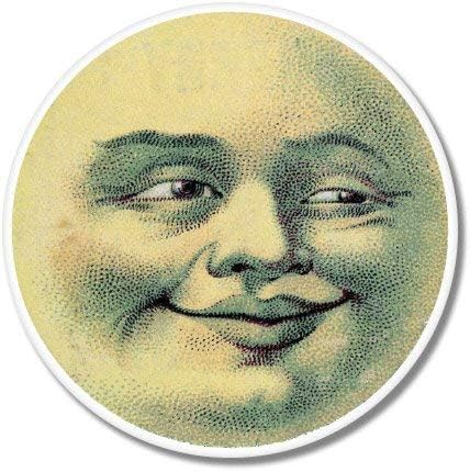 Amazon.com - Carframes18 Moon Face Smile Vintage Illustration Vinyl ...
