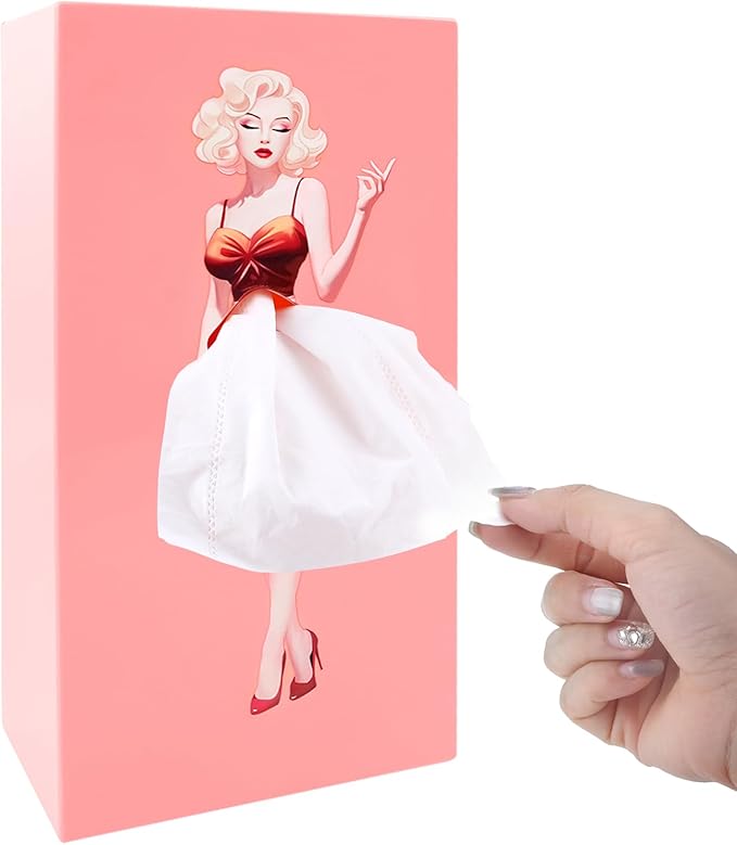 Pink Pretty Girl Skirt Tissue Box Holder Rectangle, Beautiful Woman ...
