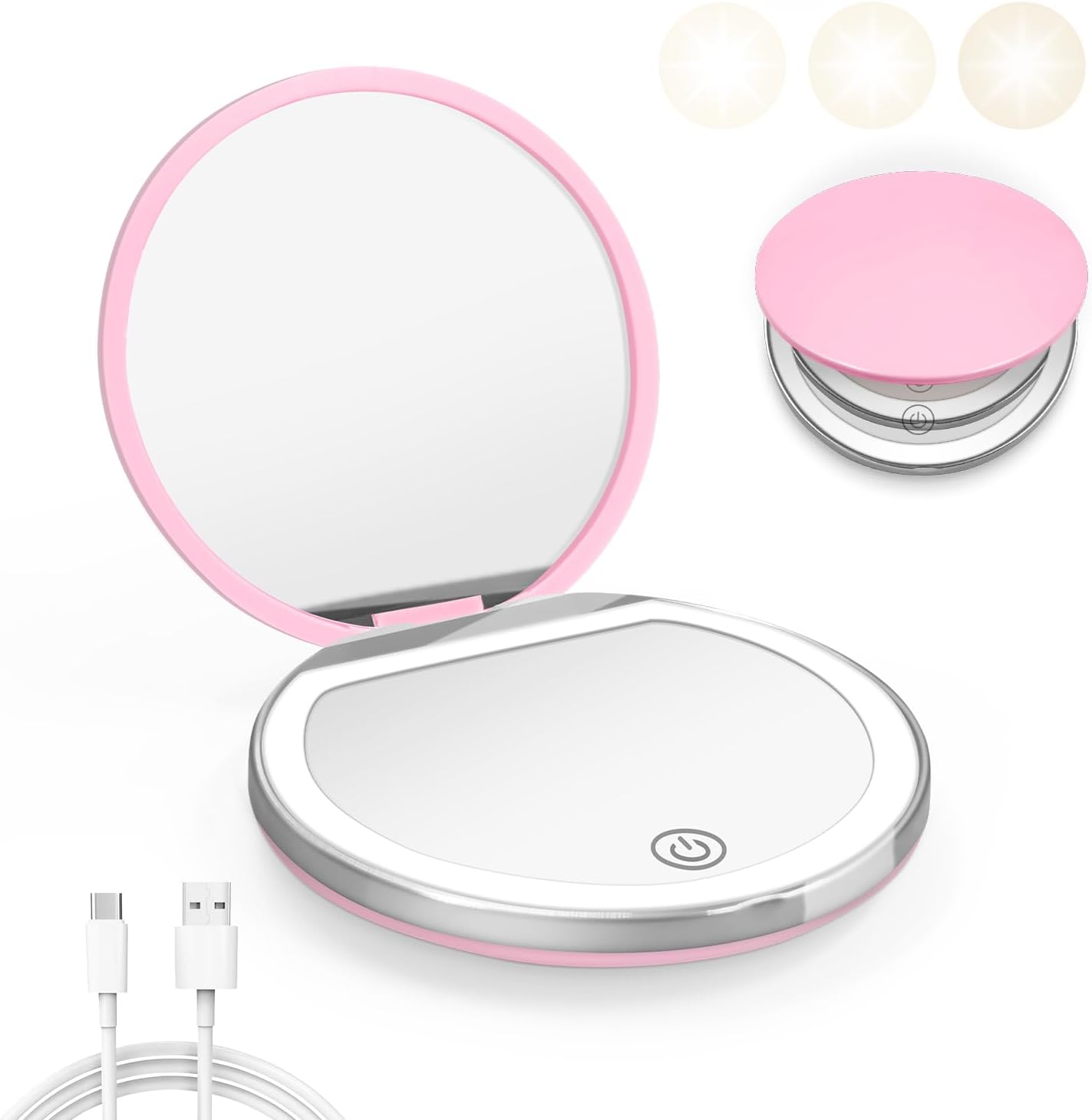 Amazon.com: Kakuje Compact Mirror with Light, 1X/3X Magnification LED ...
