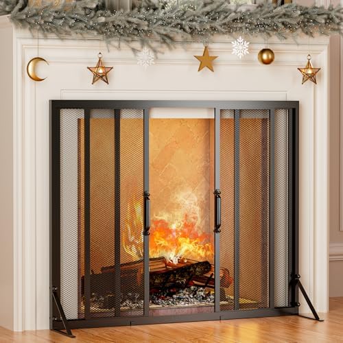 Amazon.com: Fire Beauty Fireplace Screen, Wrought Iron Mesh, Baby Safe ...