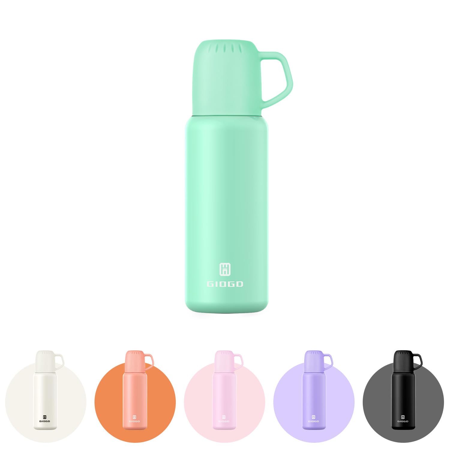 Amazon.com: Vacuum Insulated Water Bottle Thermo with Cup 538ml/18.2oz ...
