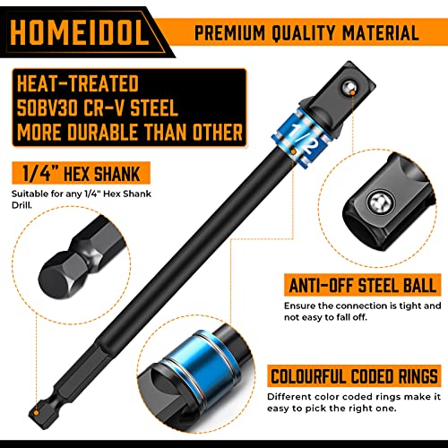 Snapklik.com : Impact Grade Socket Adapter Set, 3& 6 Drill Socket ...