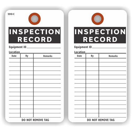 Amazon.com: Inspection Record Tags, 5.75" X 3", White Cardstock - Pack ...