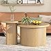 Amazon.com: Nesting Coffee Table Set of 2, Modern Round Coffee Table, Circle Side Table, Round ...