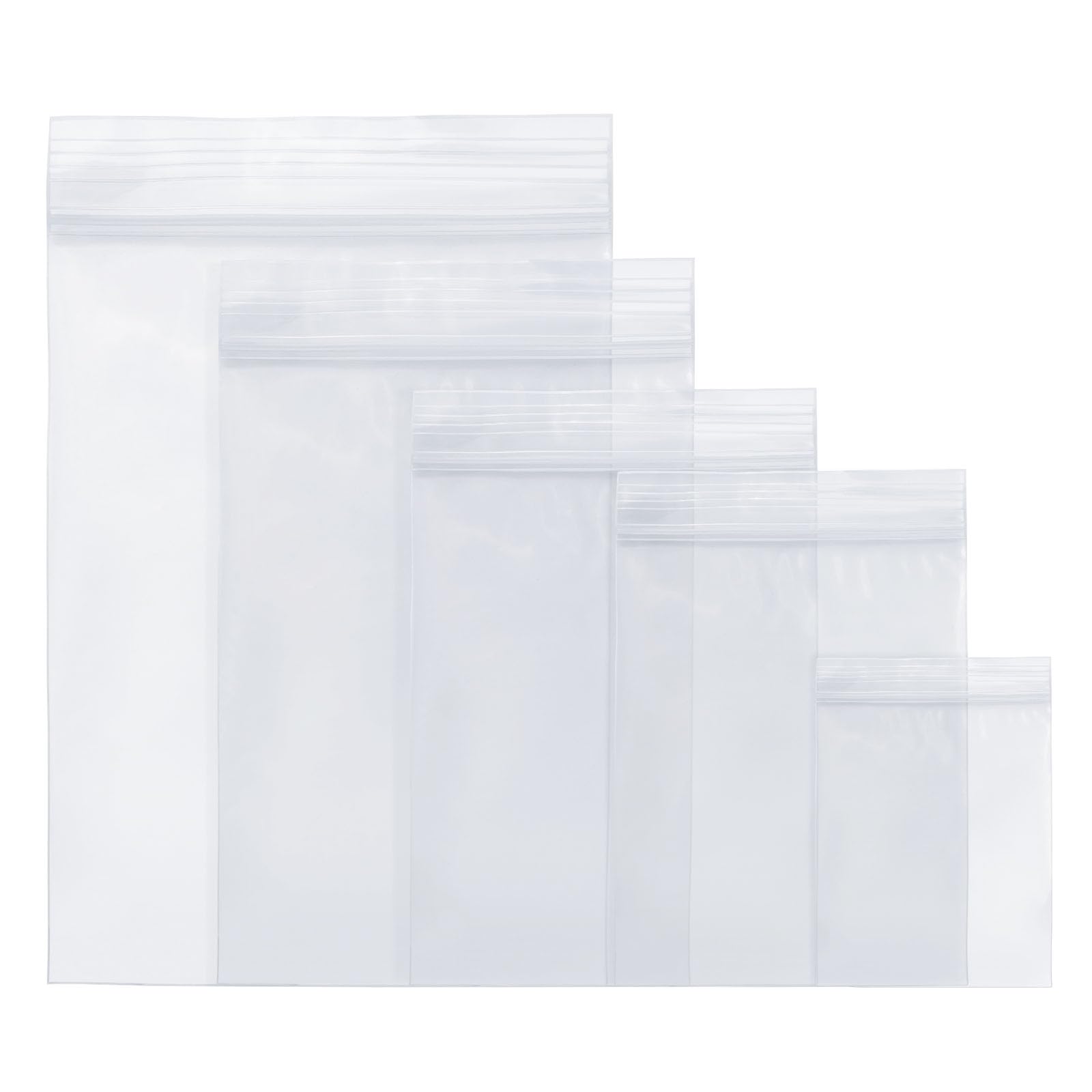 Baxcdyswe Lot de 500 Sachet Plastique Transparent, 5 Tailles Zip Pochon ...