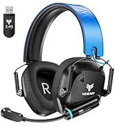 Amazon.com: WESEARY Wireless Gaming Headsets for PC, PS5, PS4, Switch ...