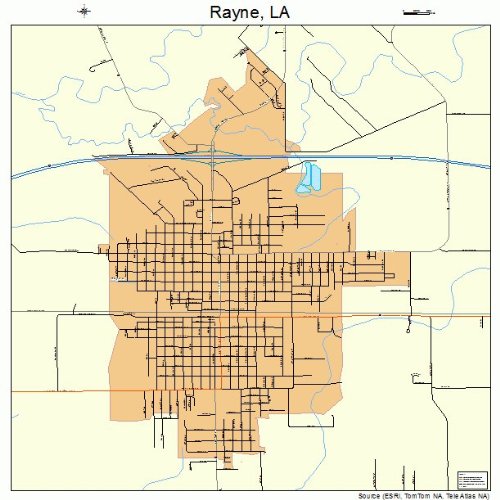 Large Street & Road Map of Rayne, Louisiana LA - Printed poster size ...