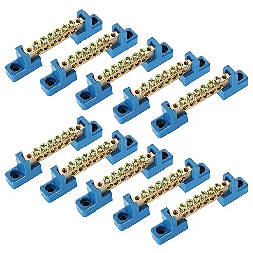 Buy Sahkgye 10 PCS Terminal Bus Bar Terminal Block 6 Positions Brass ...