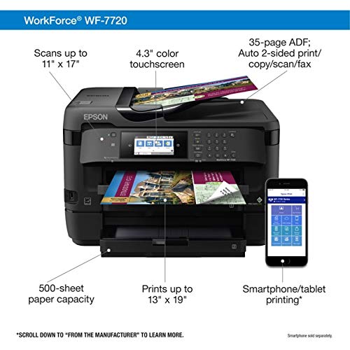 Epson WorkForce WF-7720 Wireless Wide-format Color Inkjet Printer with ...
