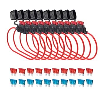 Amazon.com: 16 Gauge Fuse Holder ATC/ATO, SIM&NAT 10 Packs in-Line ...