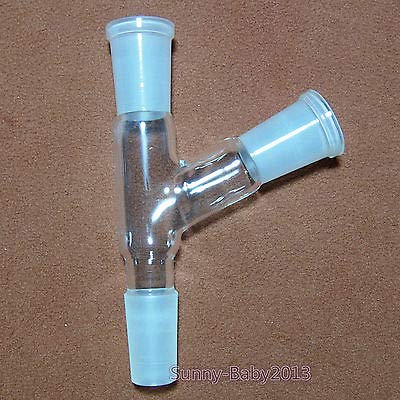 FidgetGear 24/40,Glass Three Way Distillation Adapter,105 Degree,2 ...