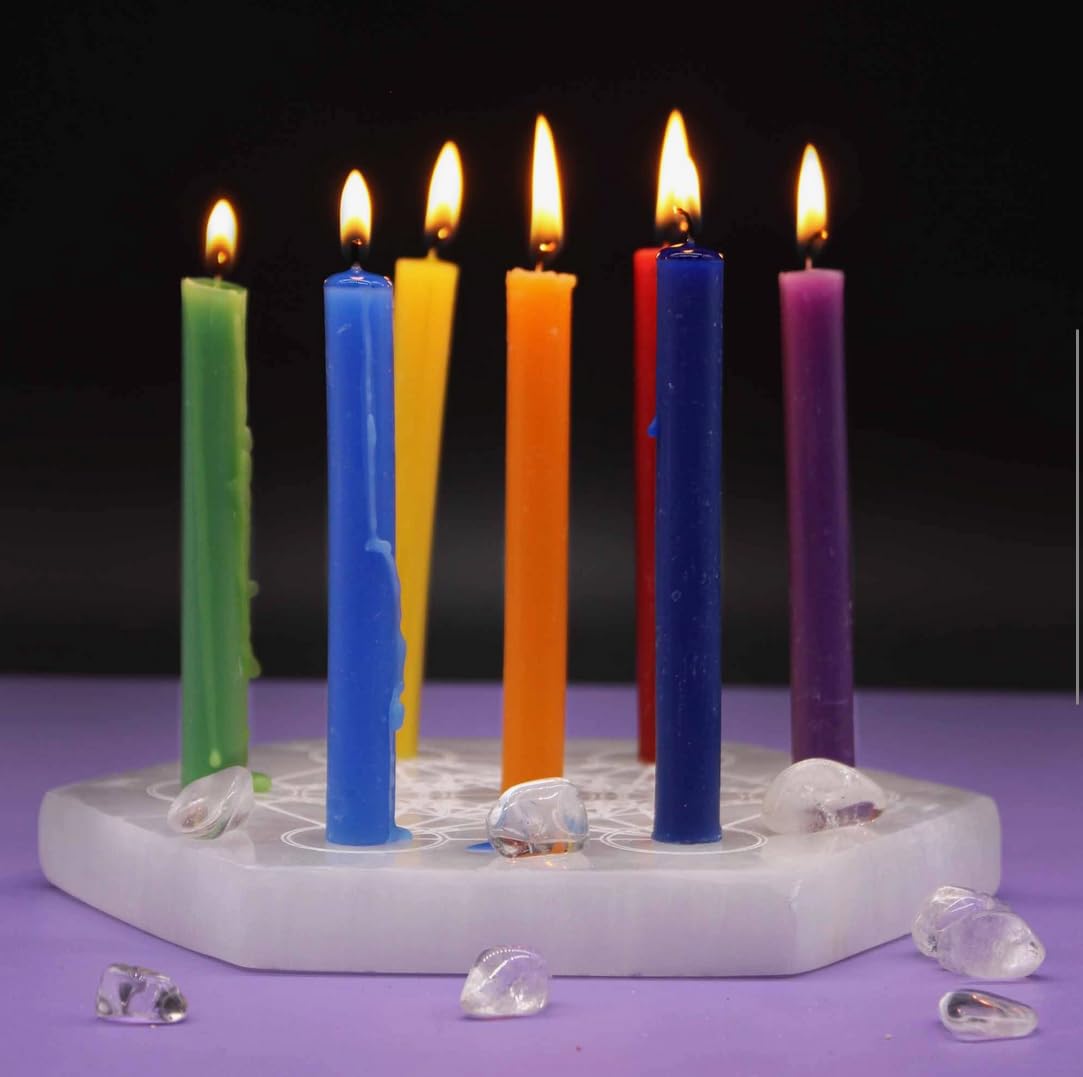 Seven Chakra Candles. Pack of 7 All Purpose Manifestation & Meditation ...