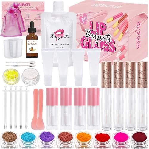 Amazon.com : JCOOS Lip Gloss Making Kit, 73PCS Diy Lip Gloss Kit Fun ...