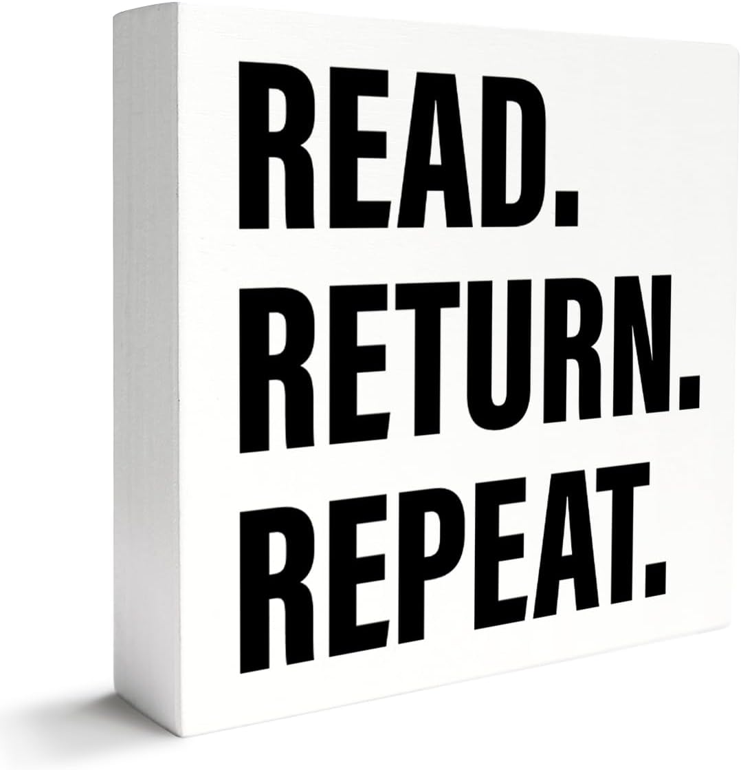 Amazon.com: Book Lover Decor Wooden Box Sign, Reader Bookworm Bookish ...