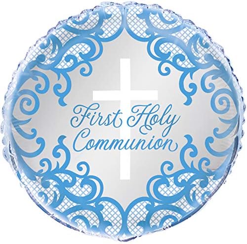 Amazon.com: Fancy Blue Cross First Holy Communion Foil Balloon - 18" (1 ...