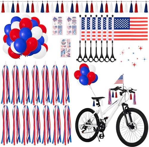 Amazon.com : 80UncleKimby 60Pcs 4th of July Bike Decorations: Patriotic ...