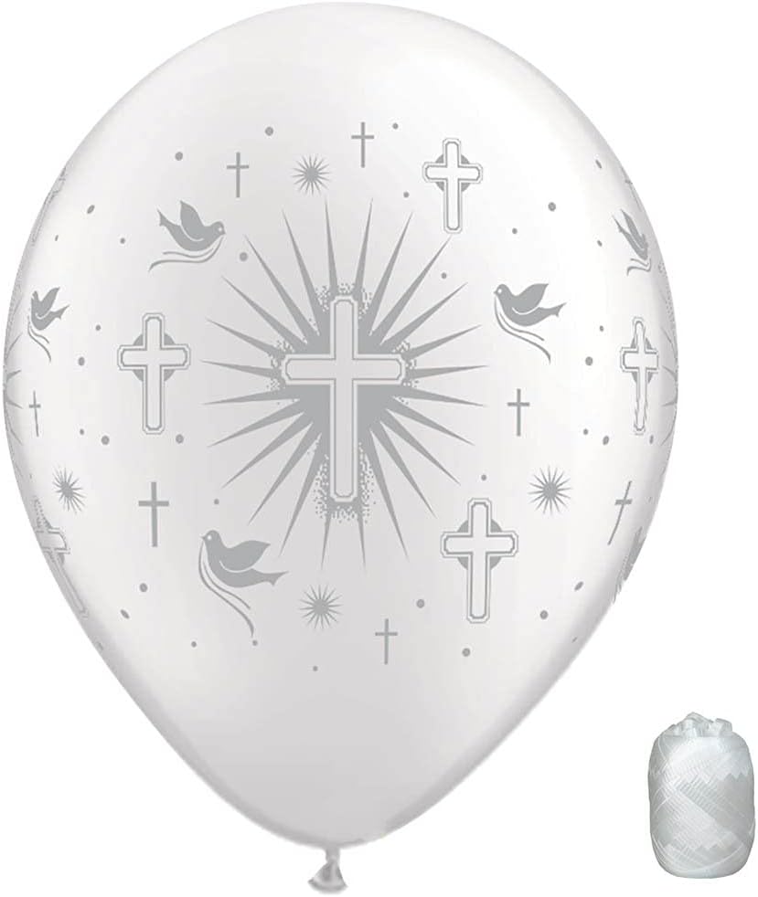 Amazon.com: Religious Cross and Doves 11" Latex Balloons (Pack Of10 ...