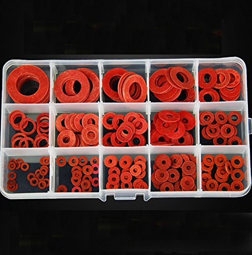 225pcs M3 M4 M5 M6 M8 M10 M12 M14 M16 Barista Paper washers gaskets red ...