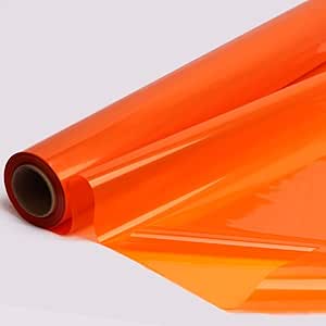 Amazon.com: CMFYHM Orange Cellophane Wrap Roll,Colorful Cello 34 In ...